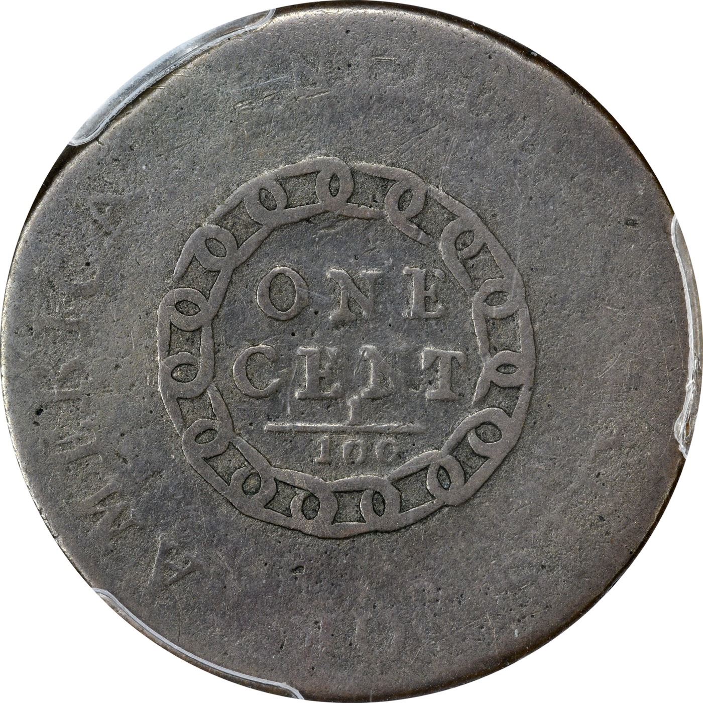 Famed 1793 Chain AMERICA Cent 1793 Chain Cent. America. Sheldon-2 ...