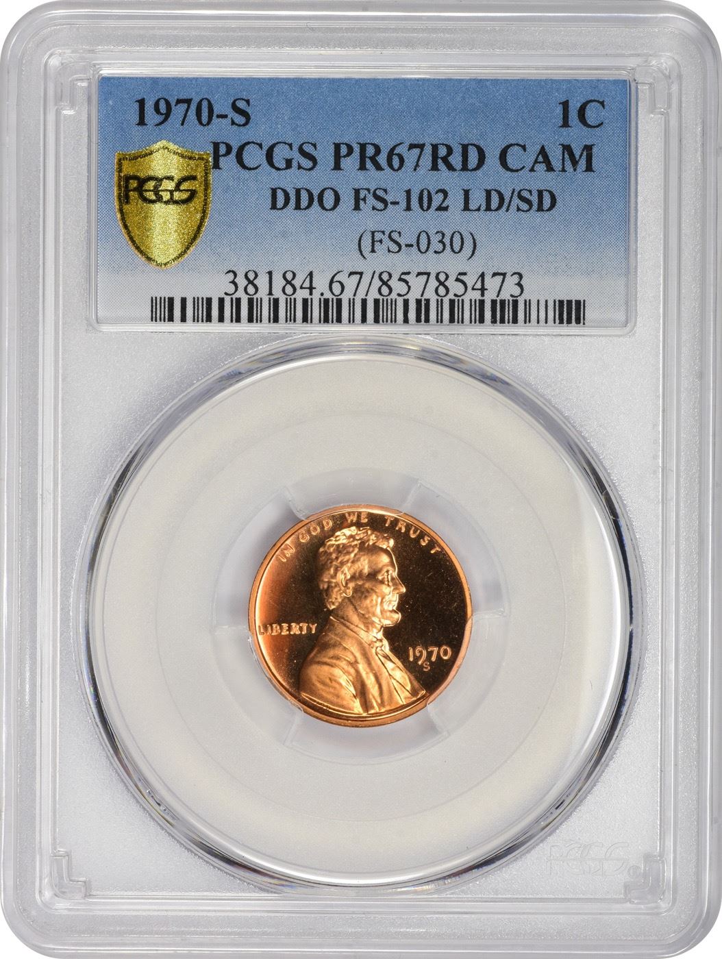 Gem RD CAM Proof 1970-S Cent Doubled Die Obverse 1970-S Cent Large S ...