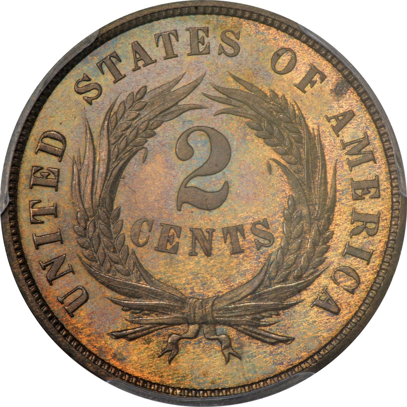 Gem Proof 1864 Large Motto Two-Cents Mintage: “100+” 1864 Two-Cents ...