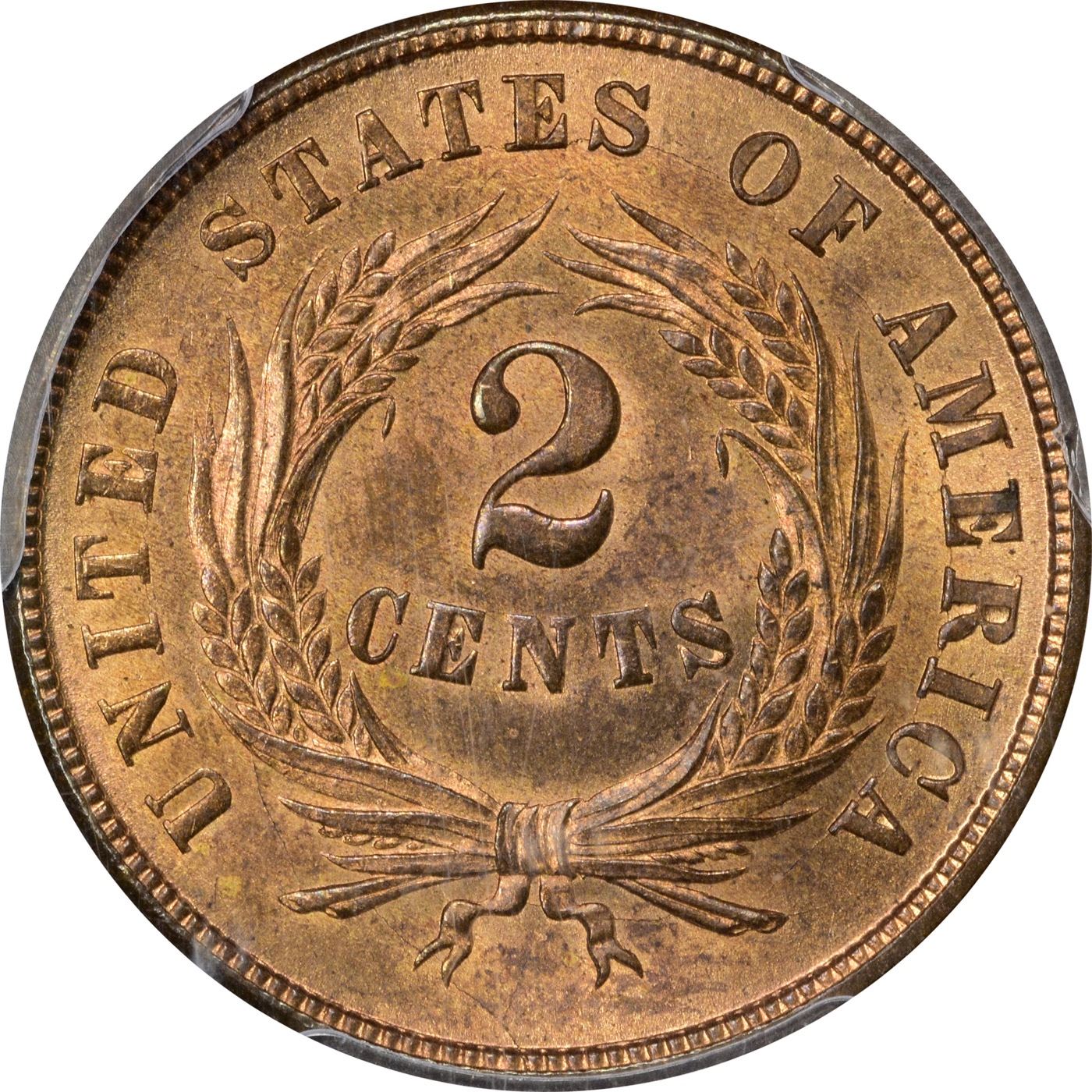 Choice Uncirculated 1864 Two-Cents Small Motto 1864 Two-Cents Small ...