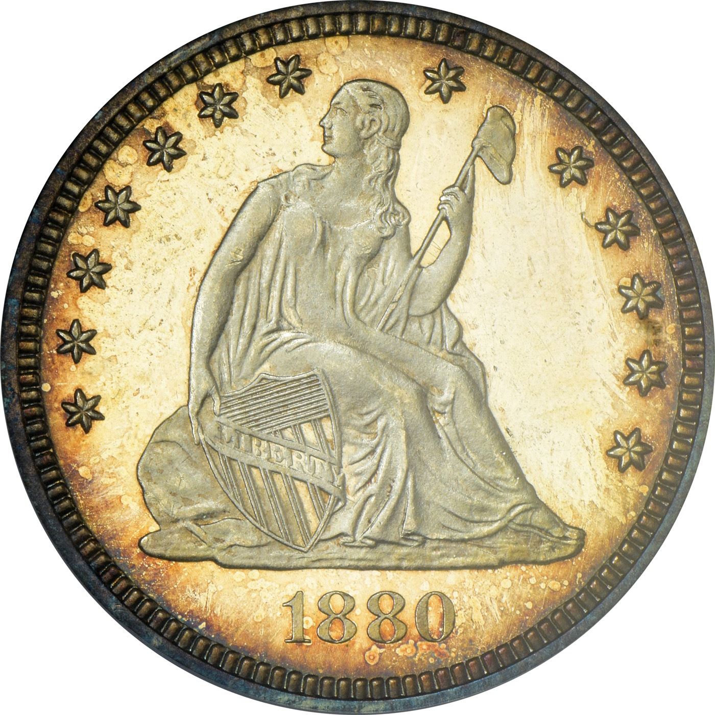 Gem Cameo Proof 1880 Quarter 1880 Quarter Proof-66 CAM PCGS.