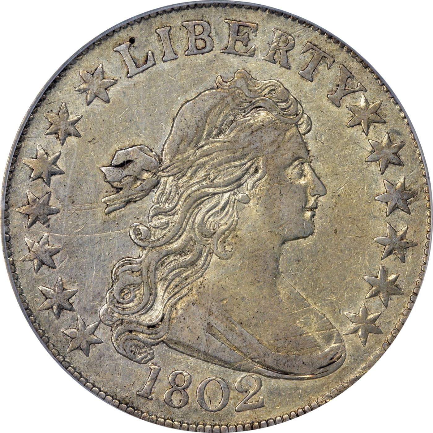 Choice EF 1802 Half Dollar 1802 Half Dollar O-101. Rarity-3. EF-40 PCGS.