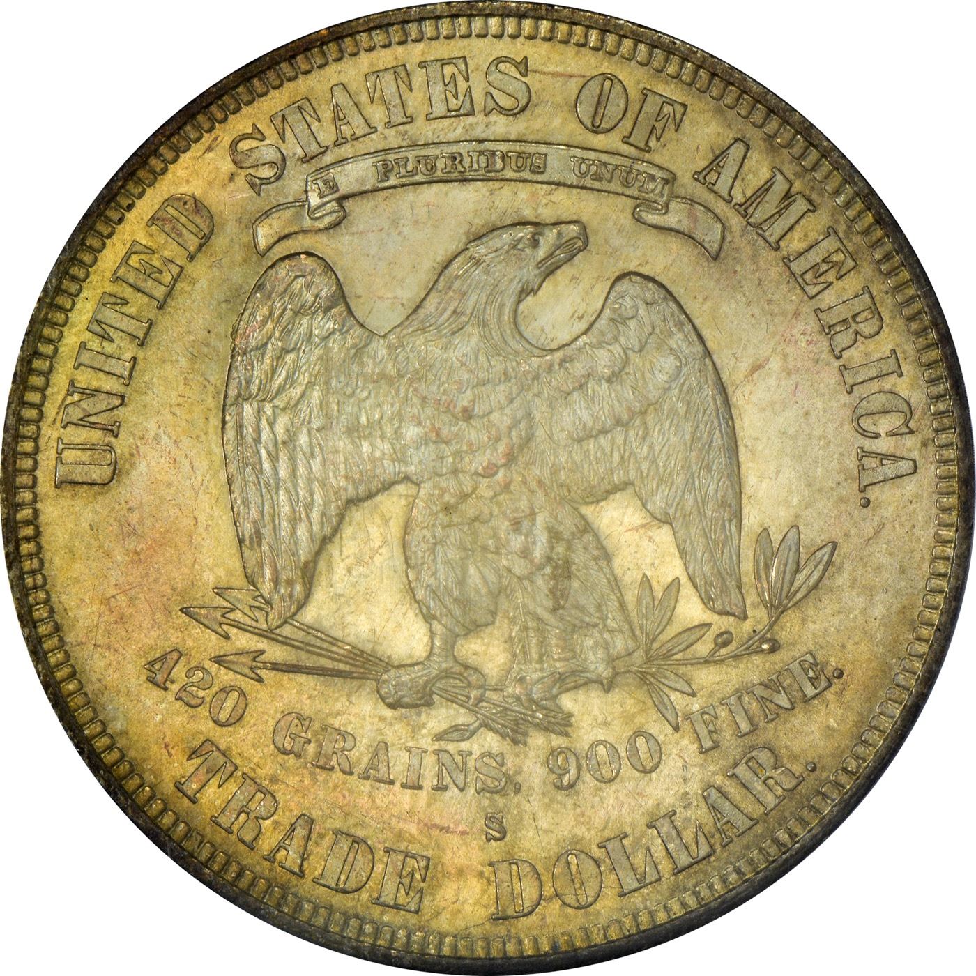 Choice Mint State 1878-S Trade $1 1878-S Trade $1. MS-64 PCGS.