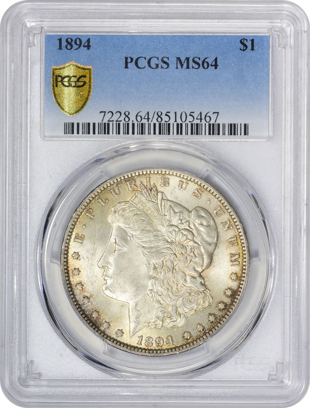 Choice Mint State 1894 Morgan $1 1894 Dollar MS-64 PCGS.