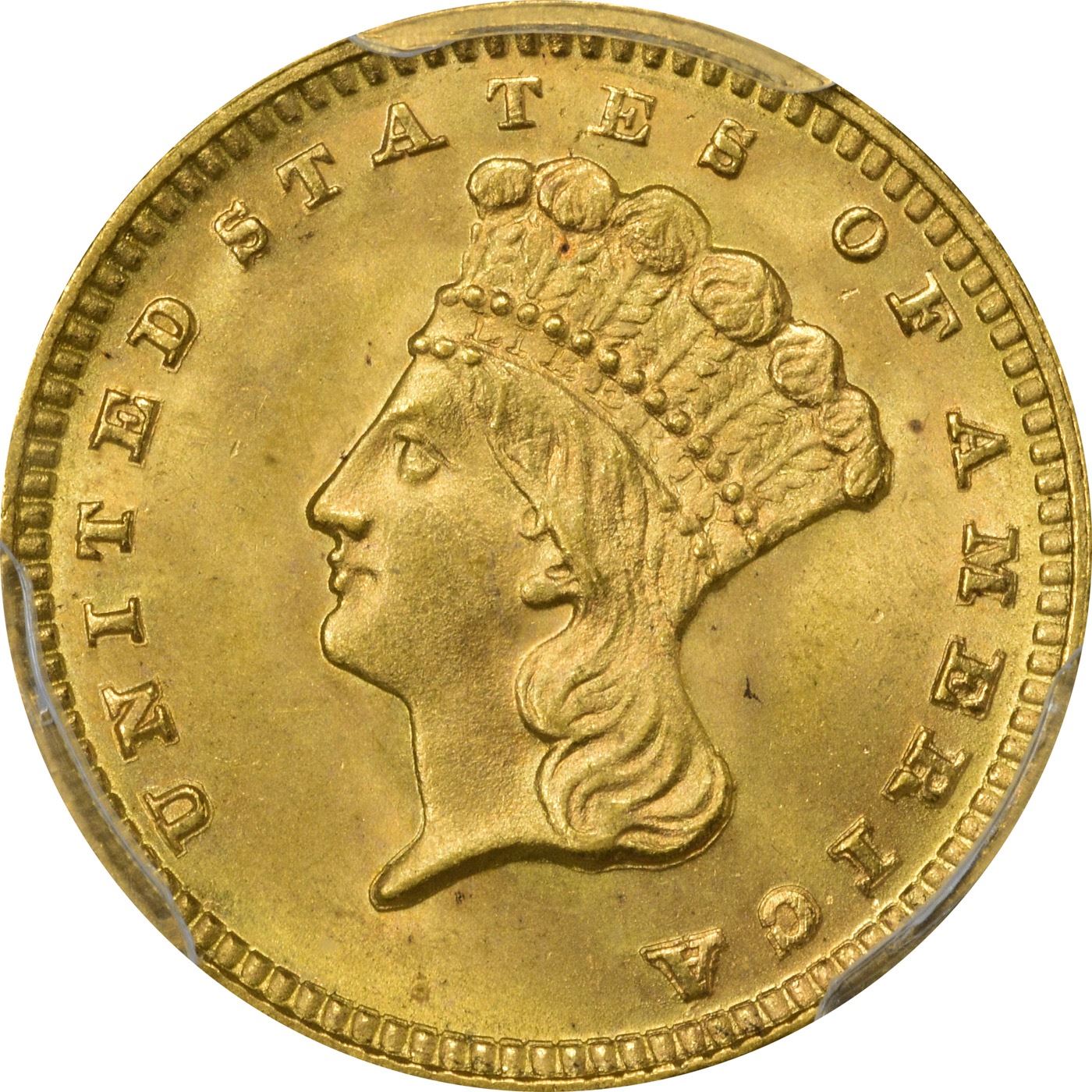 Frosty Gem Uncirculated 1889 Gold $1 1889 Gold Dollar MS-66 PCGS.