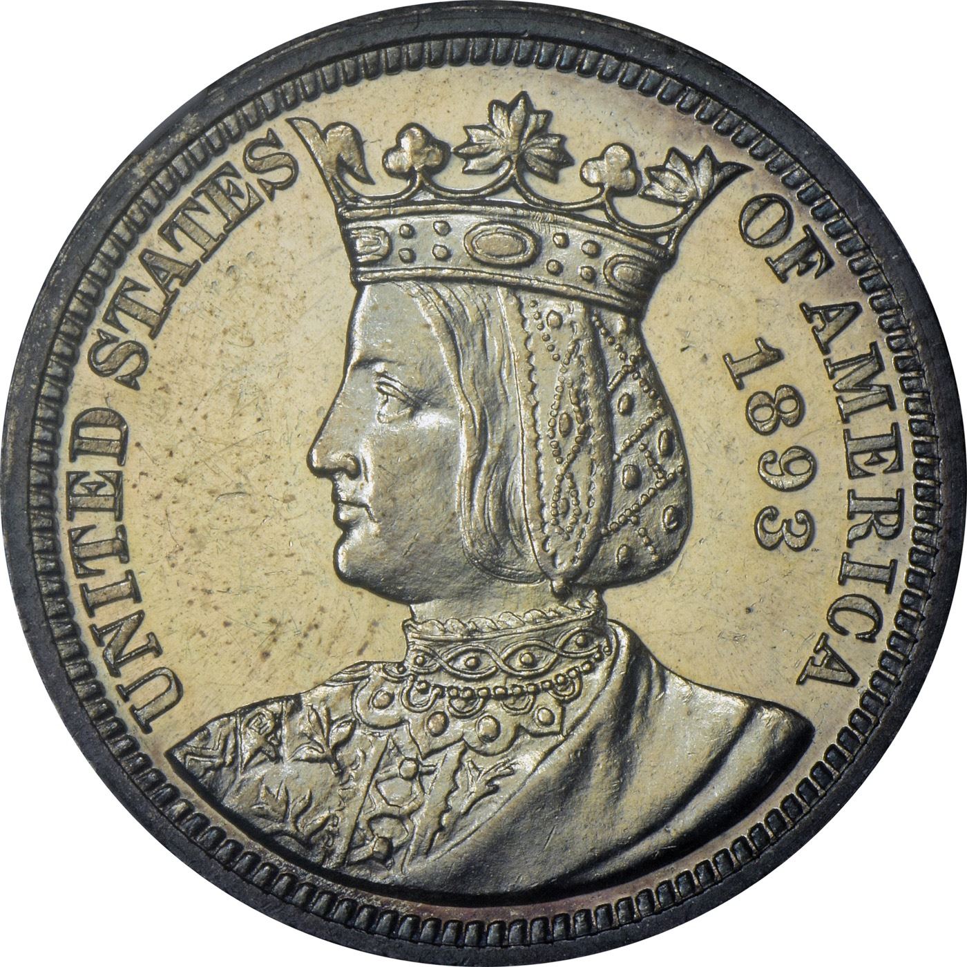 Proof 1893 Isabella Quarter 1893 Isabella 25¢. Proof-62 NGC.