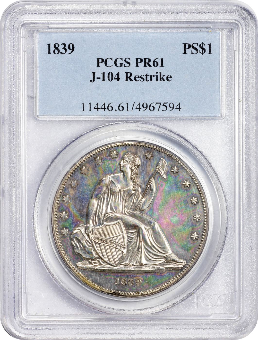 Famous 1839 Restrike Gobrecht Dollar Judd-104 1839 Pattern Gobrecht ...
