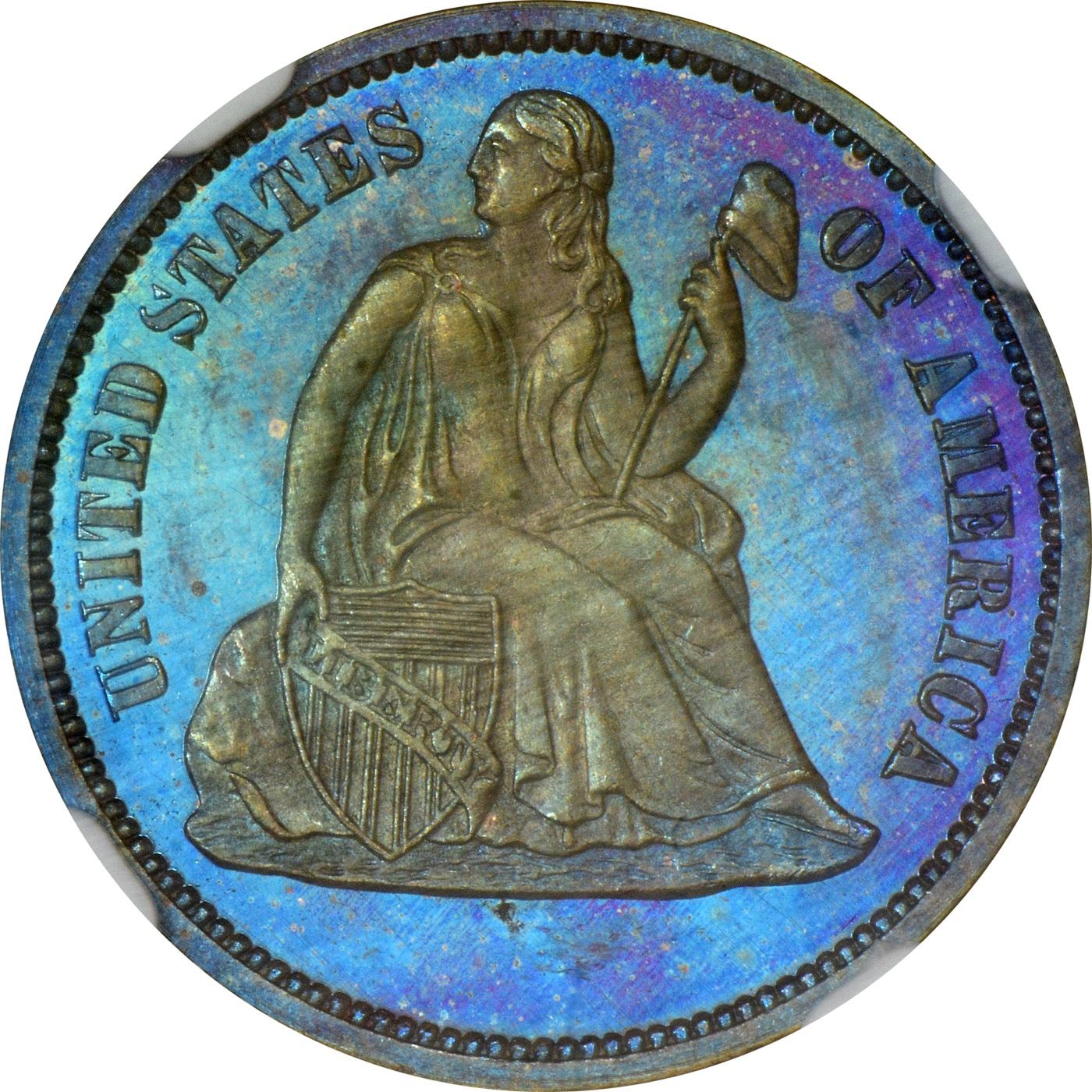 Gem Proof 1869 Copper Dime Pattern Finest Seen by NGC 1869 Pattern Dime ...