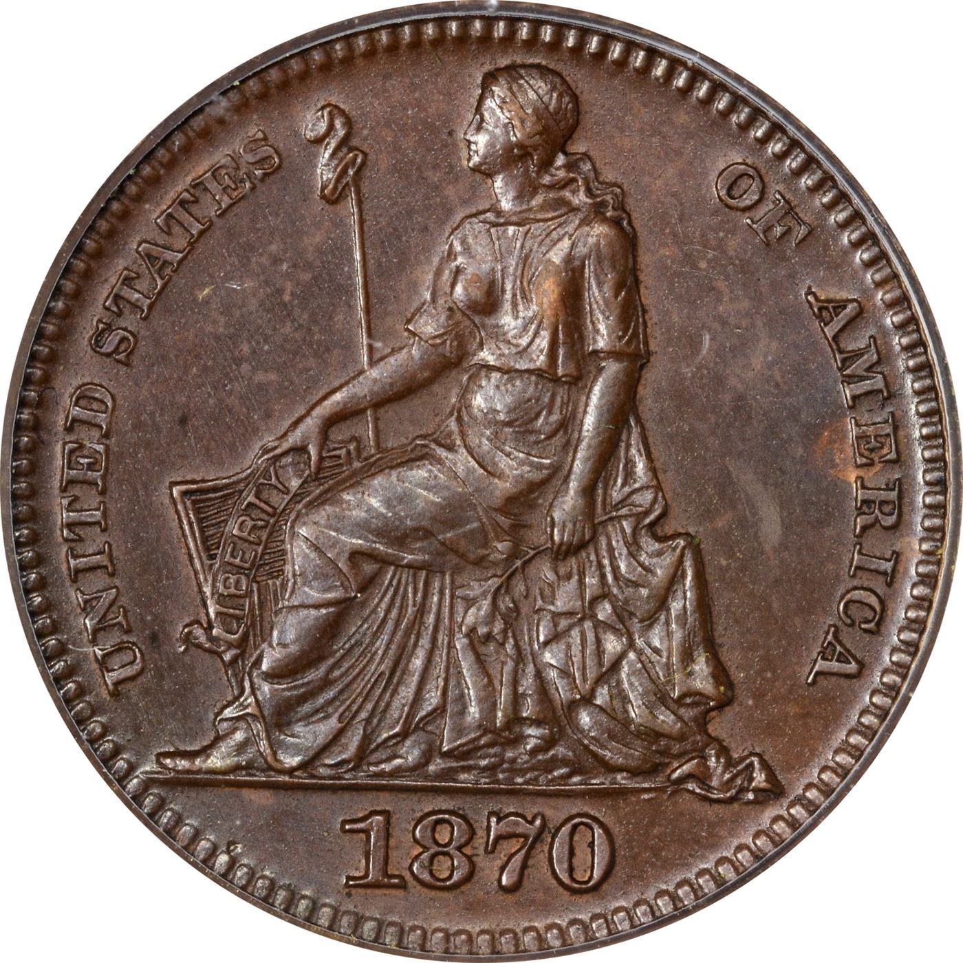Proof Copper 1870 Half Dime Pattern 1870 Pattern Half Dime. Judd-817 ...