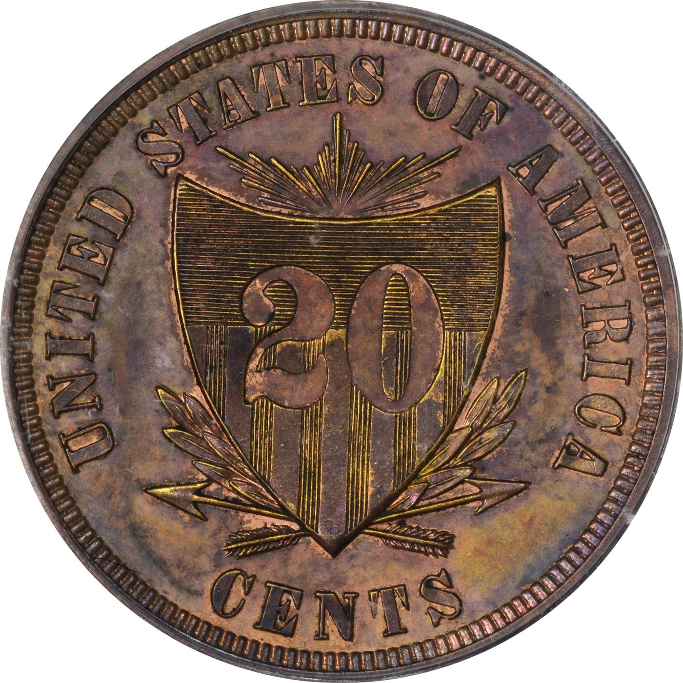 Proof Copper 1875 Pattern Twenty-Cents Barber’s Sailor Head Design 1875 ...