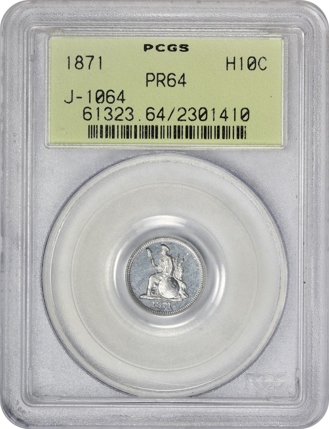 Rare Aluminum 1871 Half Dime Pattern 1871 Pattern Half Dime. Judd-1064 ...