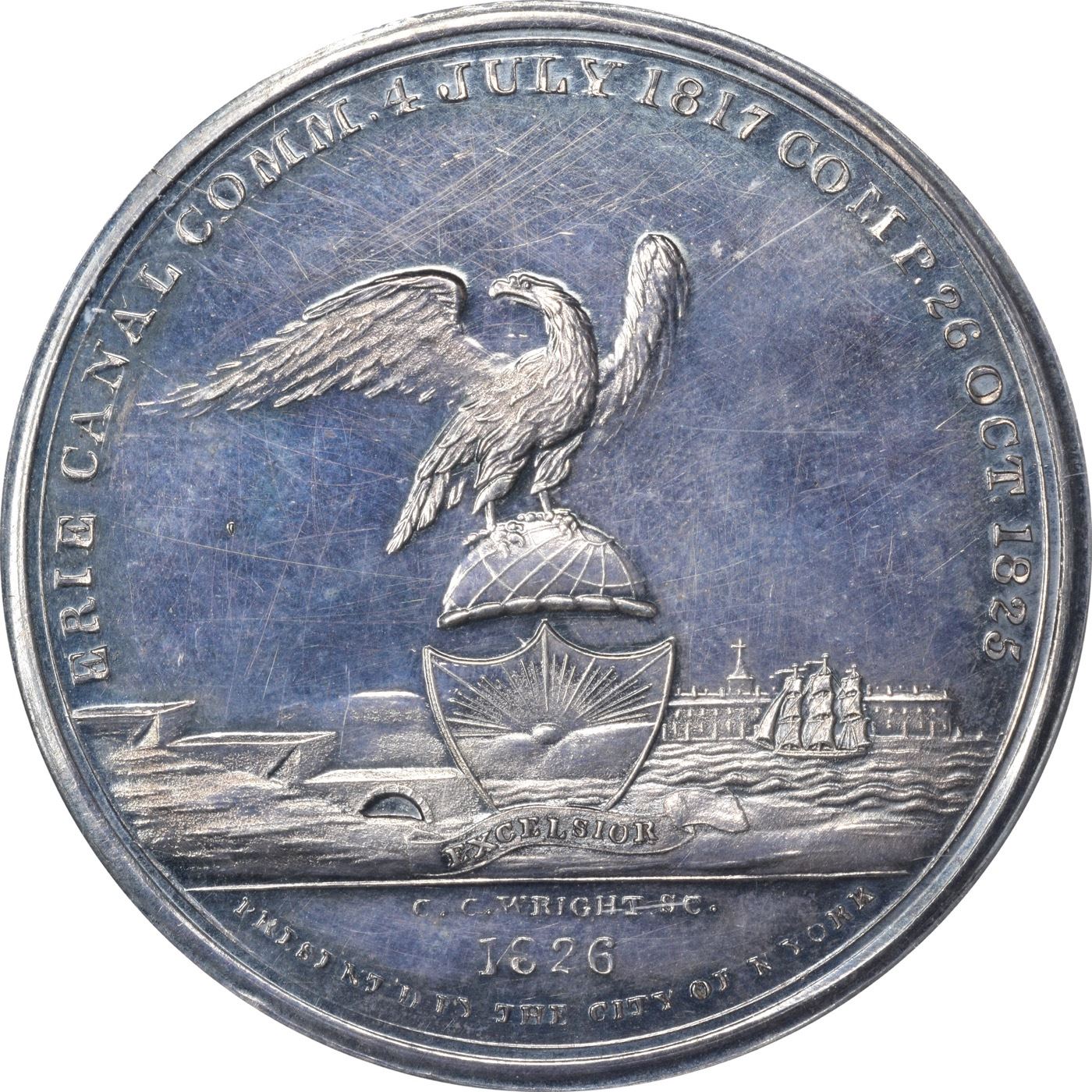 Choice Proof 1826 Erie Canal Medal New York. Erie. 1826 So-Called ...