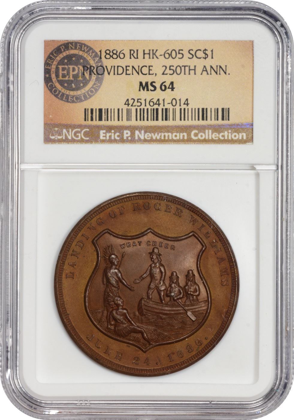 1886 Providence So-Called Dollar Ex Eric P. Newman Collection Rhode ...