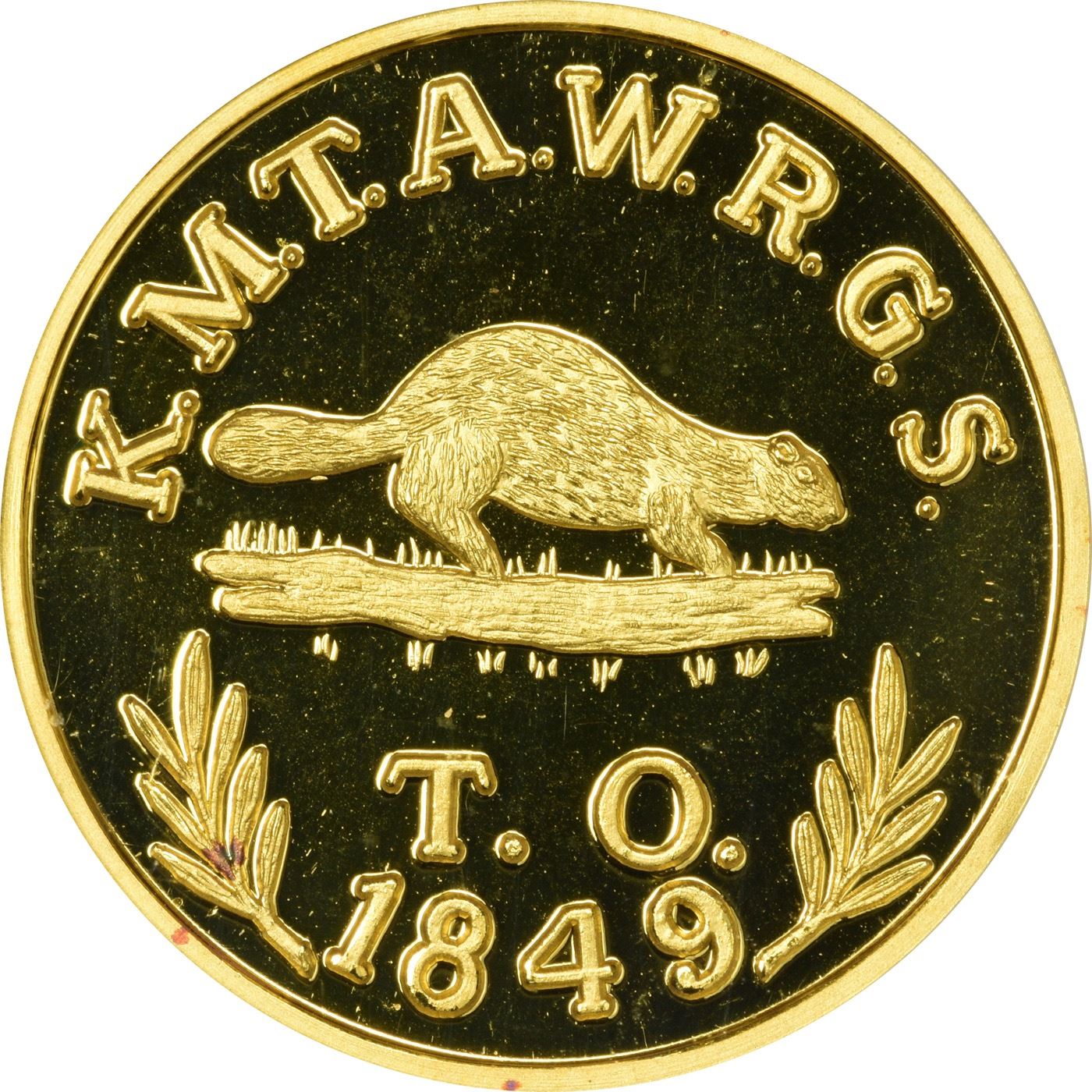 Modern Gold Restrike “1849” Oregon Exchange $5 “1849” Modern Gold Token ...