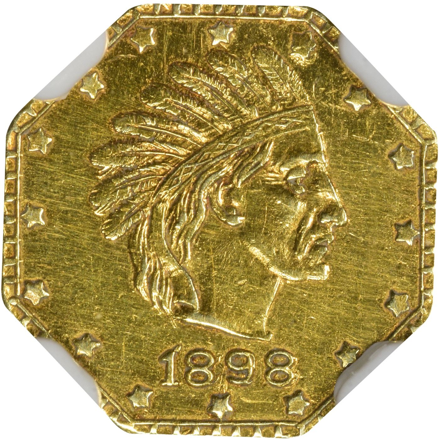 1898-Dated Alaska Indian Head One Pinch M.E. Hart. 1898-Dated Alaska ...