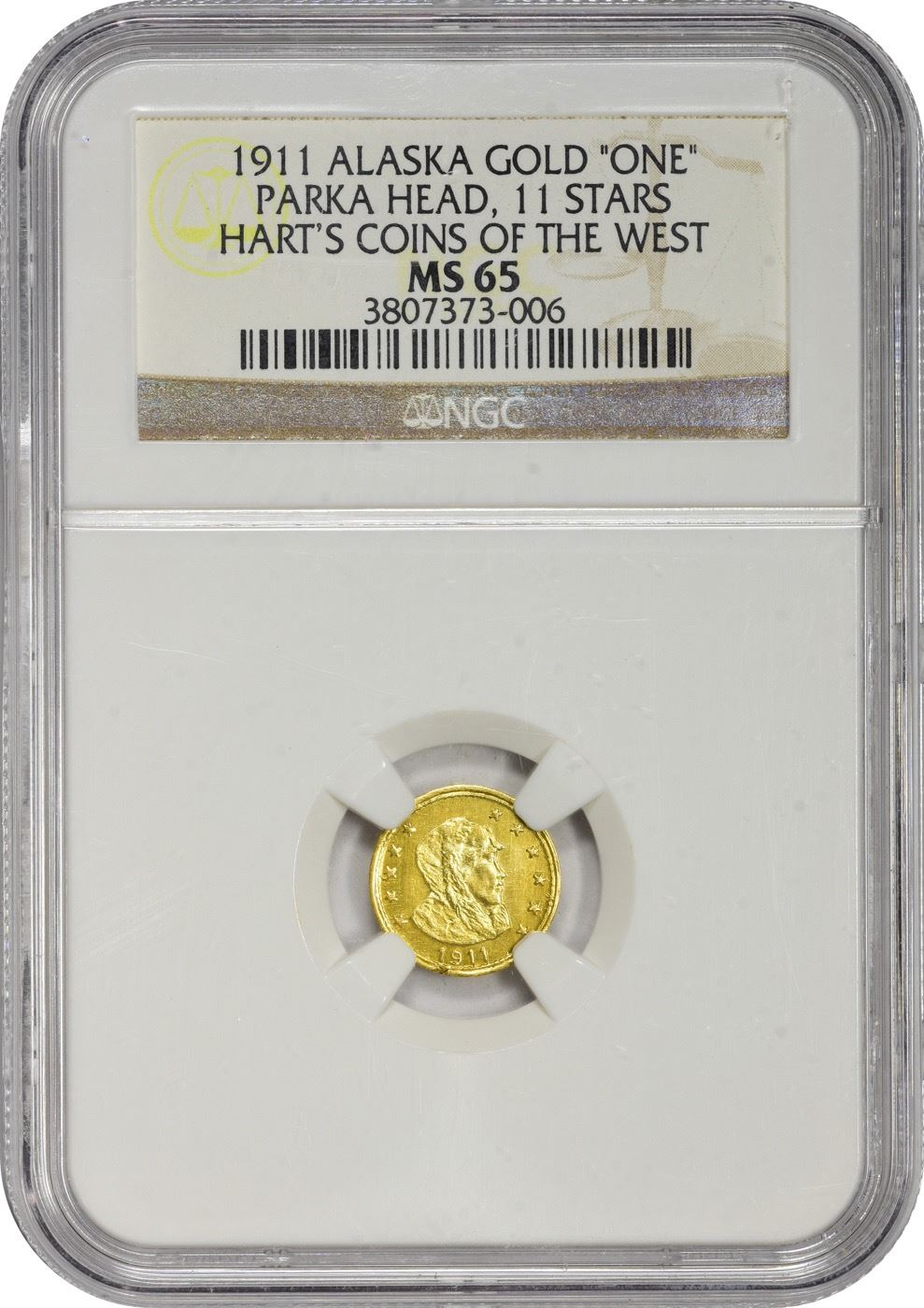 1911-Dated Alaska Gold One Token M.E. Hart. 1911-Dated Alaska One Gold ...