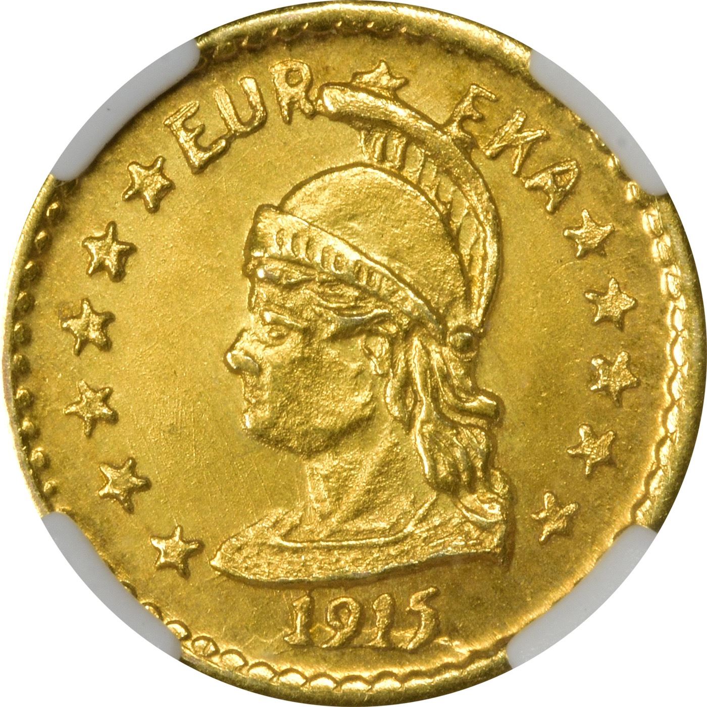 1915-Dated Minerva Head Gold Token M.E. Hart. 1915-Dated California ...