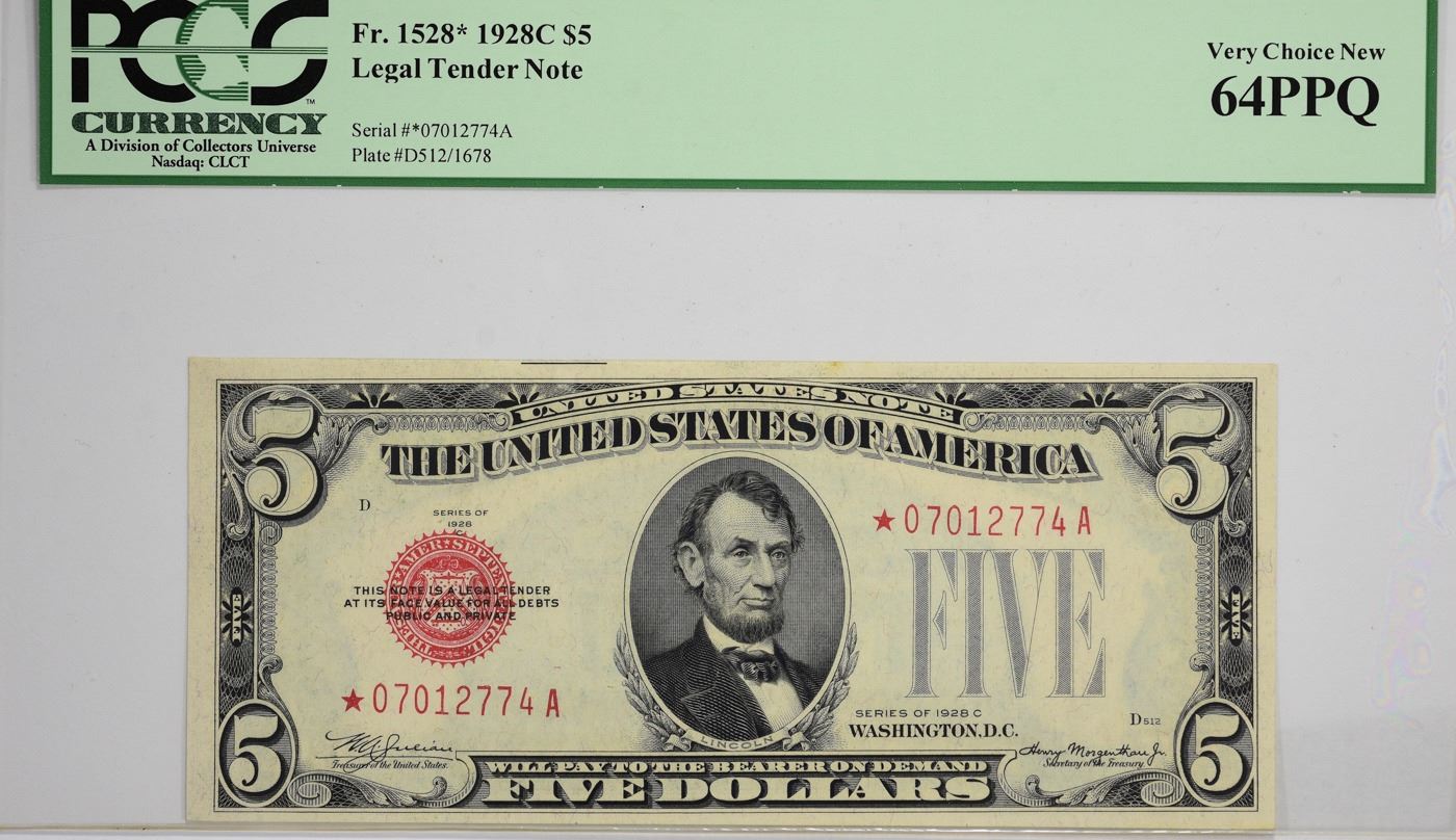 Lot of (3) $5 Legal Tender Replacement Notes. PCGS Graded.