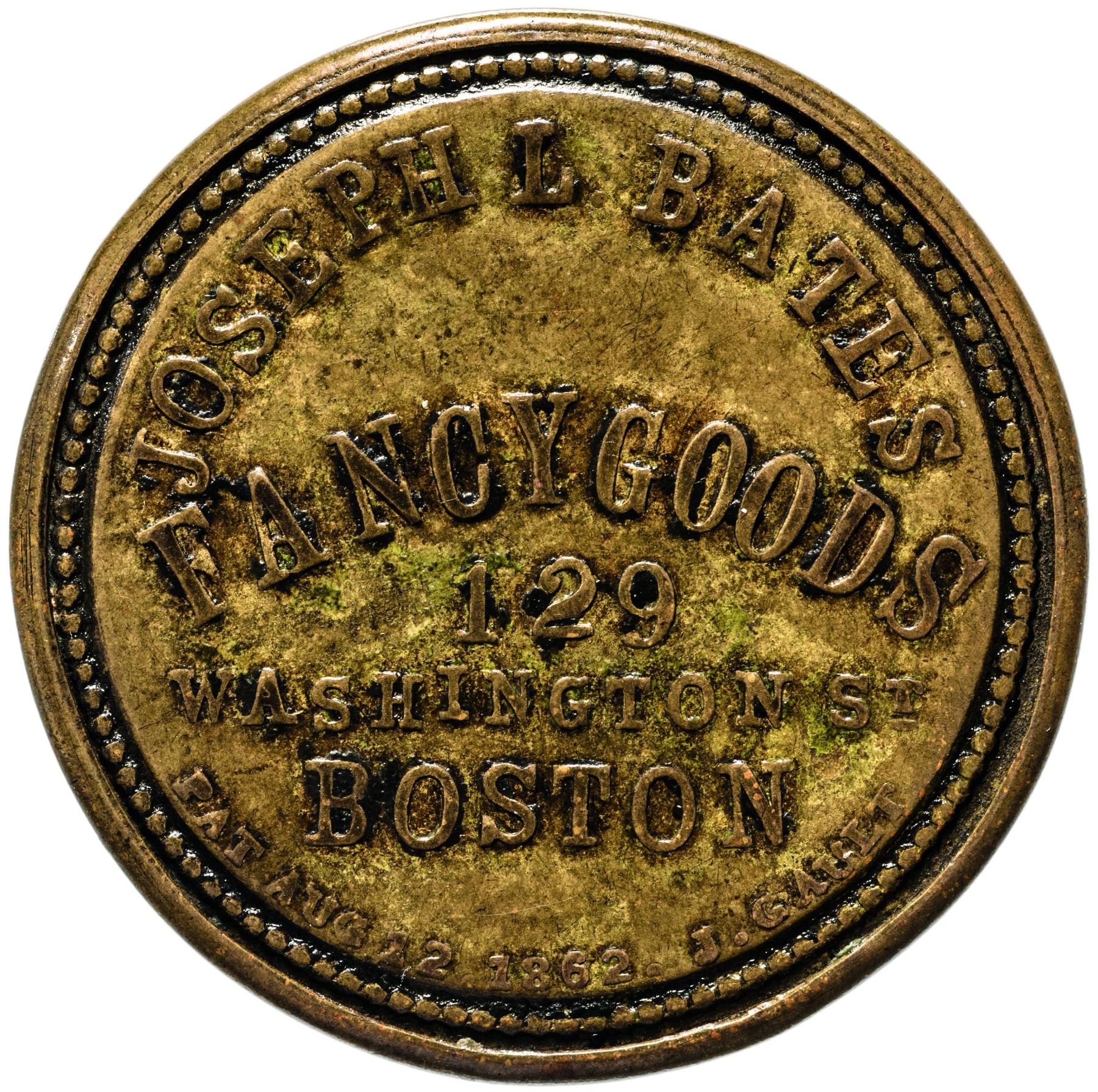 One of Three Known Bates Fancy Goods HB-56 10 Cents Joseph L. Bates ...