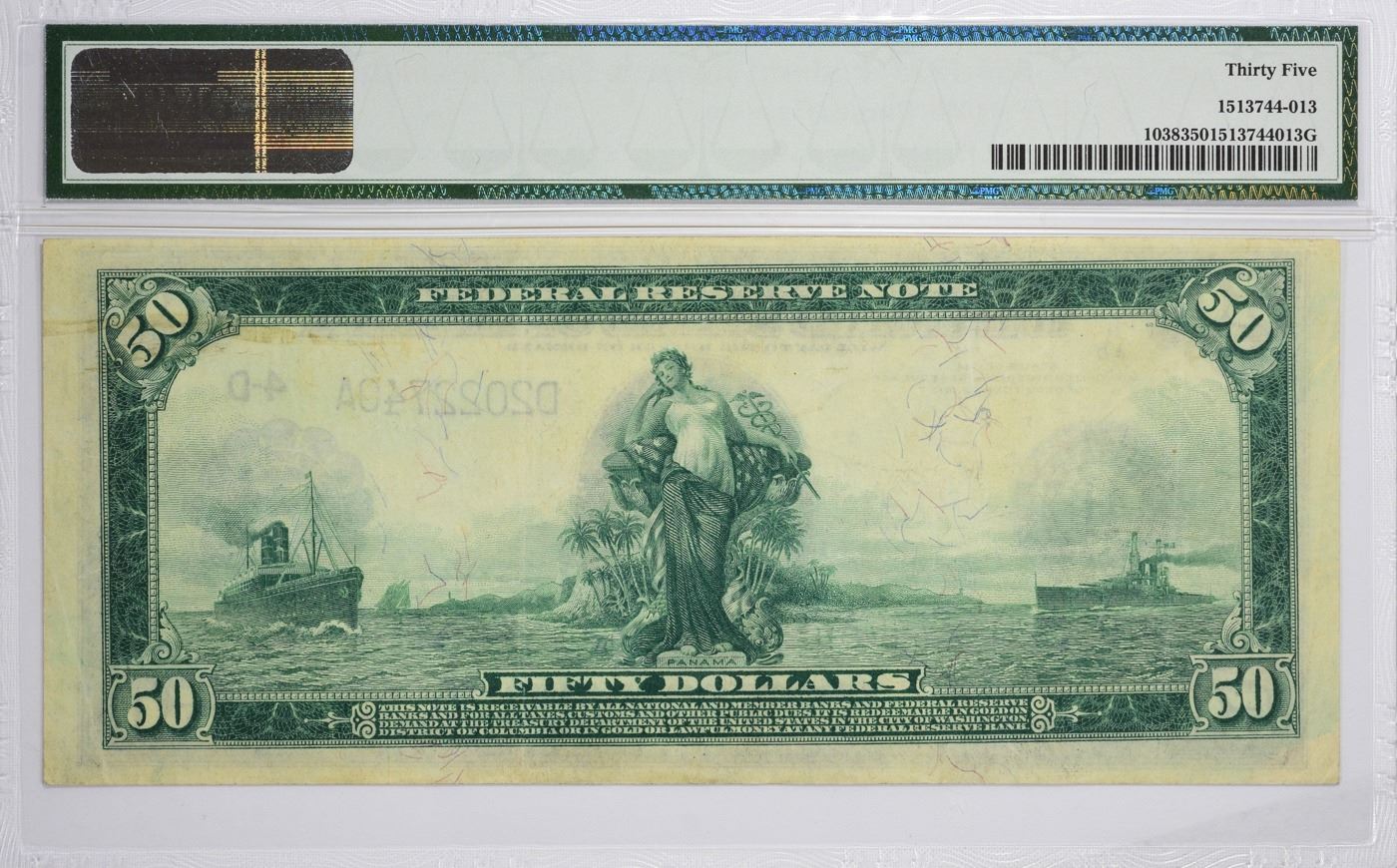 Fr. 1038. 1914 $50 Federal Reserve Note. Blue Seal. Cleveland. PMG Choice Very Fine 35.