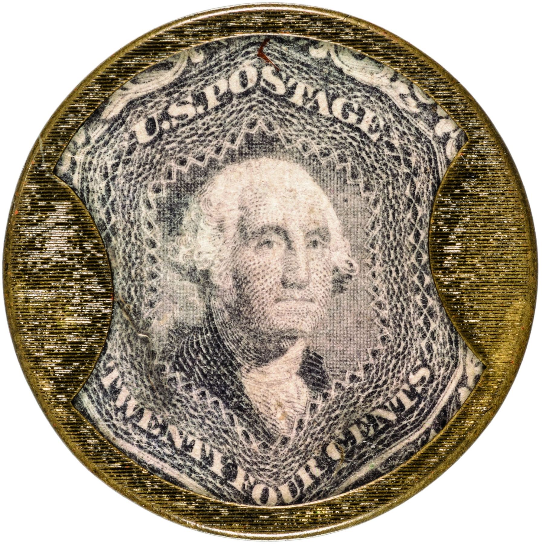 J. Gault. 24 Cents Ribbed, Frame. HB-138, EP-168, S-99a. Extremely Fine.