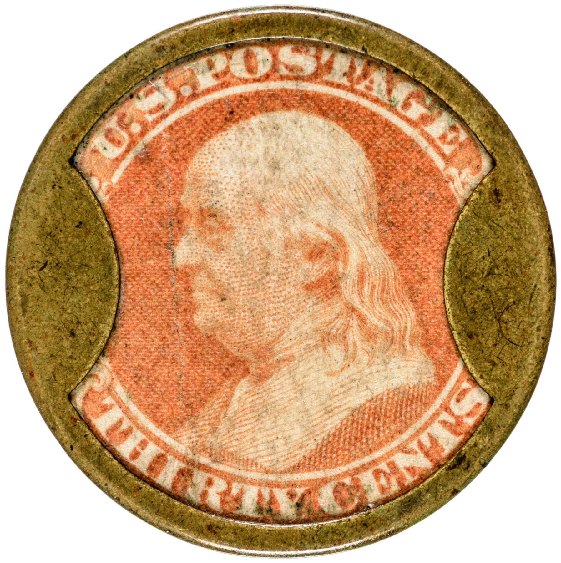 J. Gault. 30 Cents, Plain Frame. HB-139, EP-178, S-100. Extremely Fine.