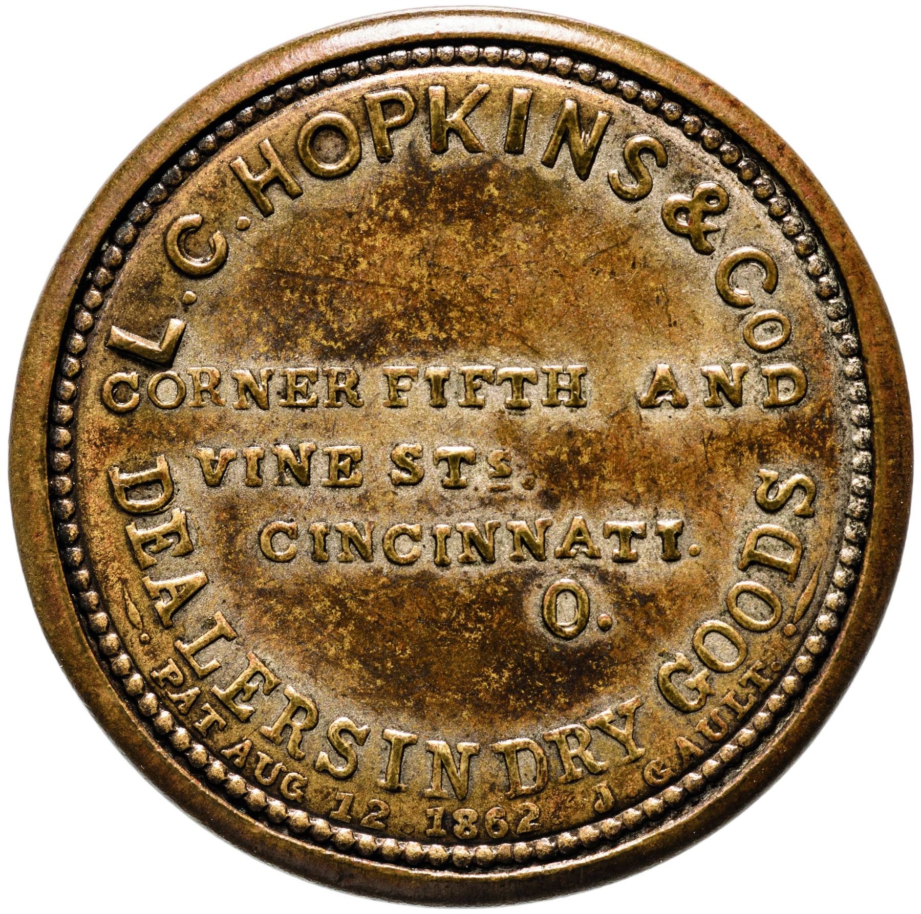 Very Rare Hopkins Ten Cents L.C. Hopkins & Co. 10 Cents. HB-146, EP ...