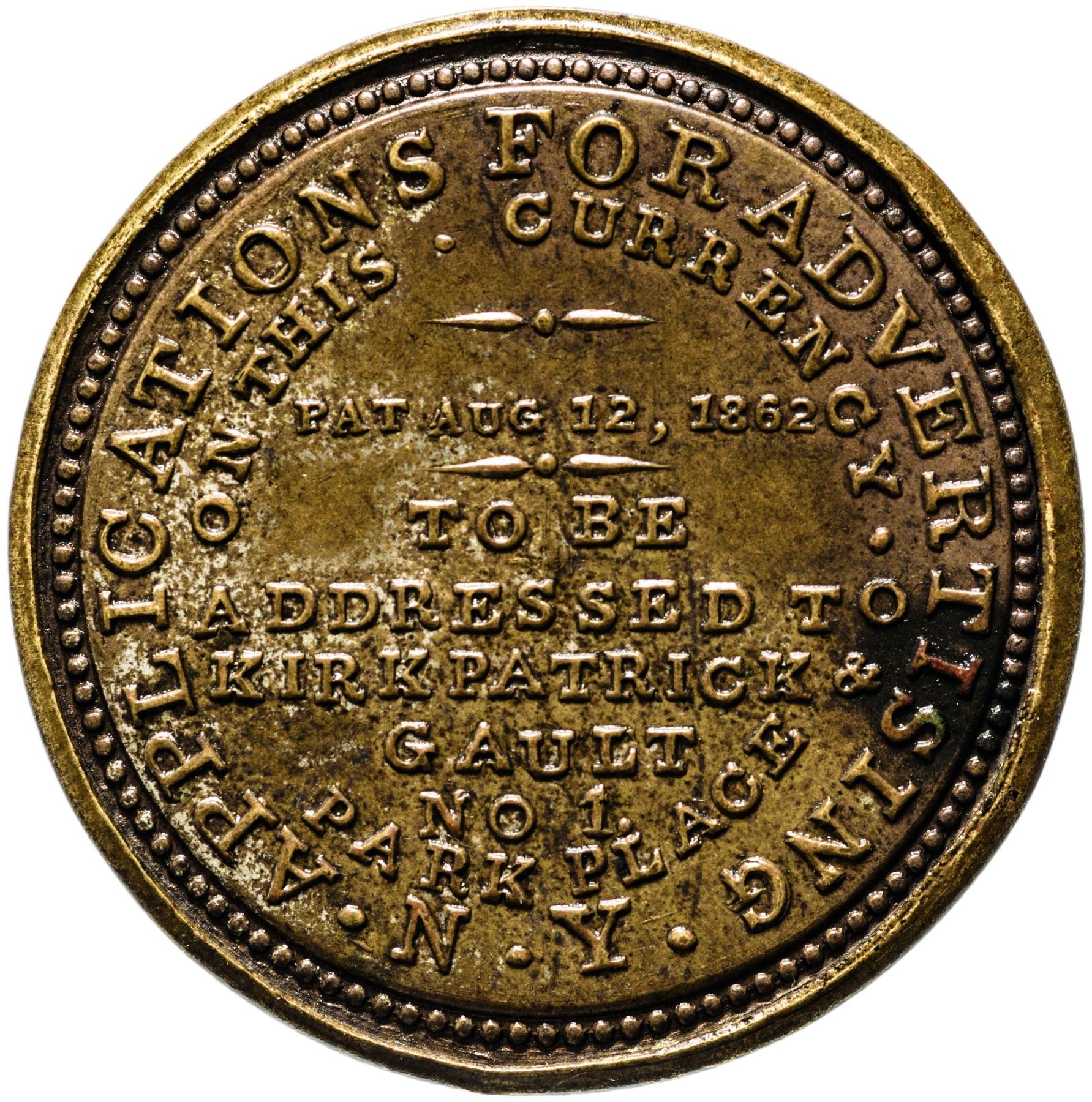 Kirkpatrick & Gault. 24 Cents. HB-165, EP-171, S-118. Choice Extremely ...