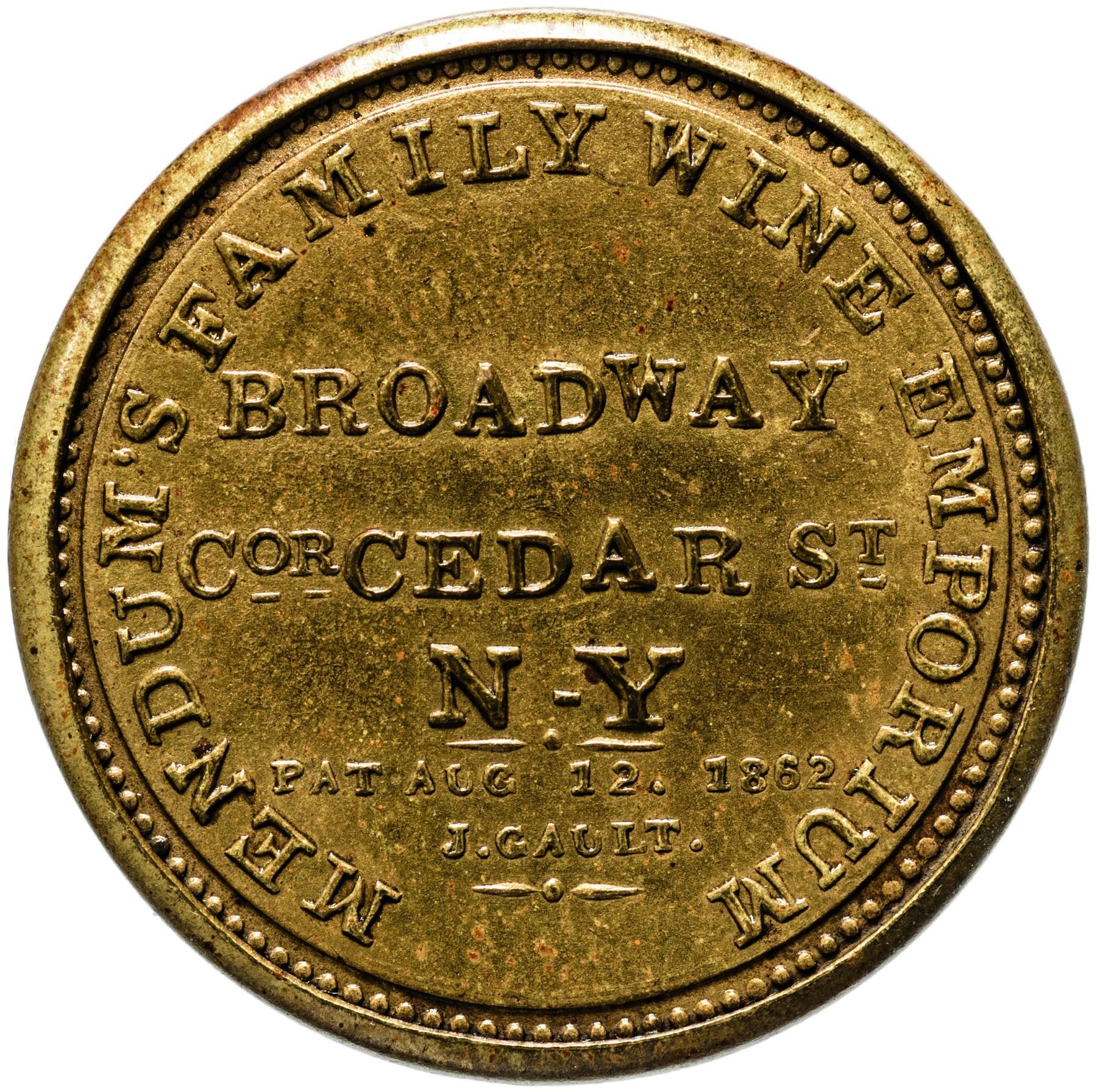 Mendum's Family Wine Emporium. 1 Cent. HB-176, EP-21, S-129. Choice ...