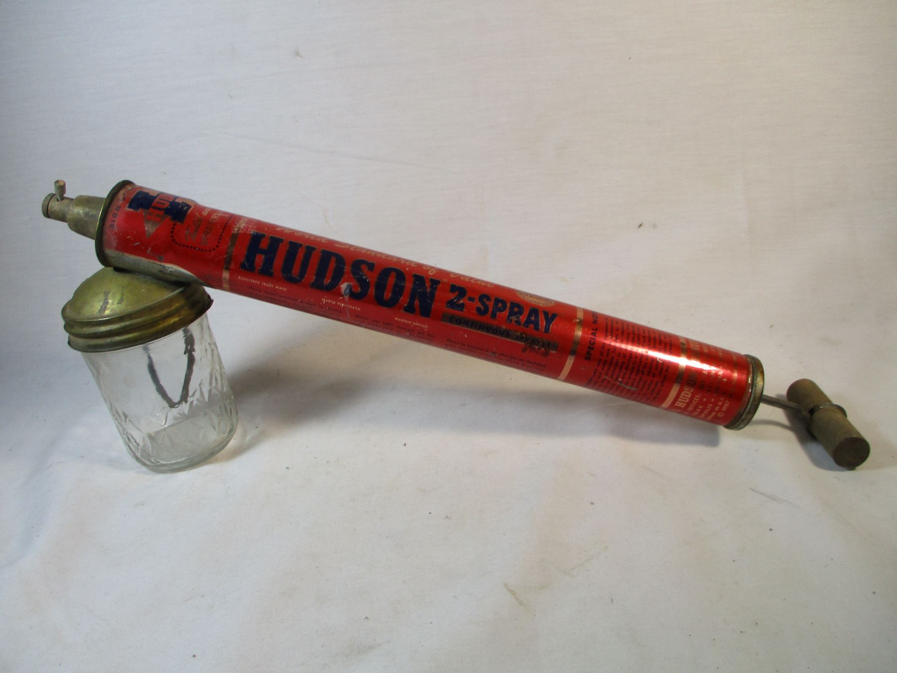 Vintage Hudson Bug Sprayer with Glass Jar 1950's
