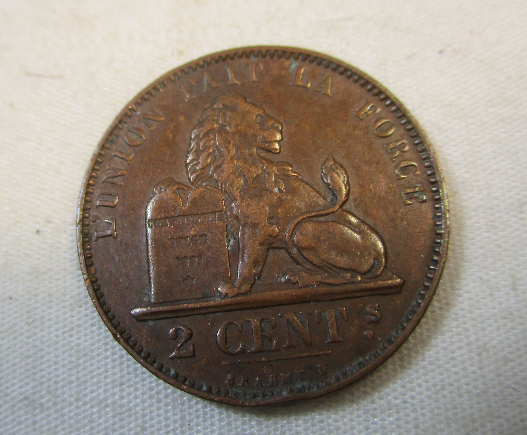 1874 2 Centimes - Léopold II Coin