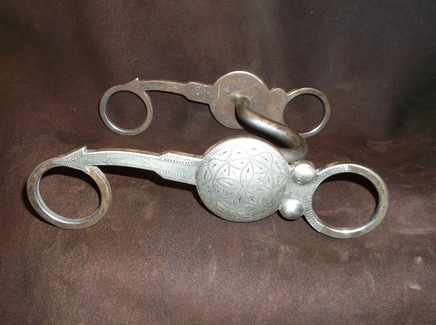 Marked AW (Anthony Wallace) Silver Overlaid Bit- Arrow Shank- Curb Mouth