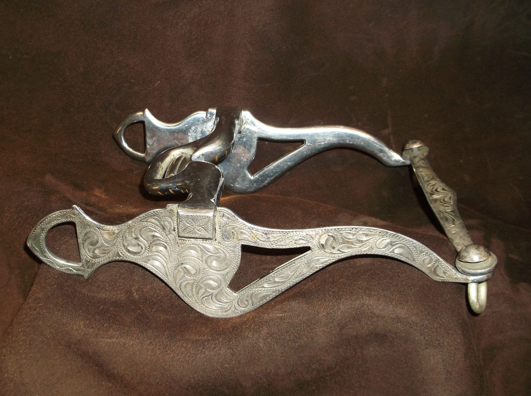 Marked El Vaquero Tijuana Mexico Silver Overlaid Bit- Fresno Cheek ...