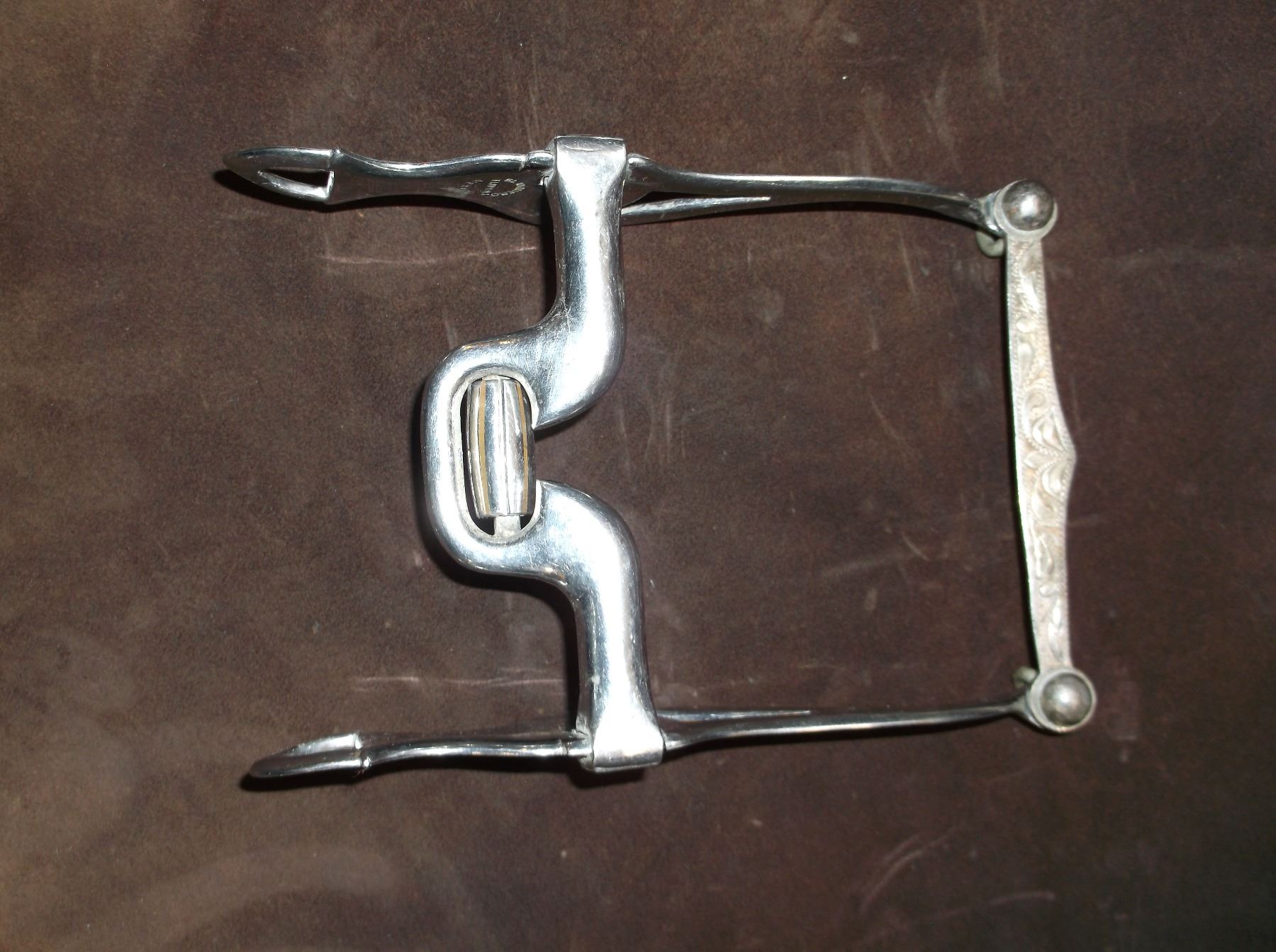 Marked El Vaquero Tijuana Mexico Silver Overlaid Bit- Fresno Cheek ...