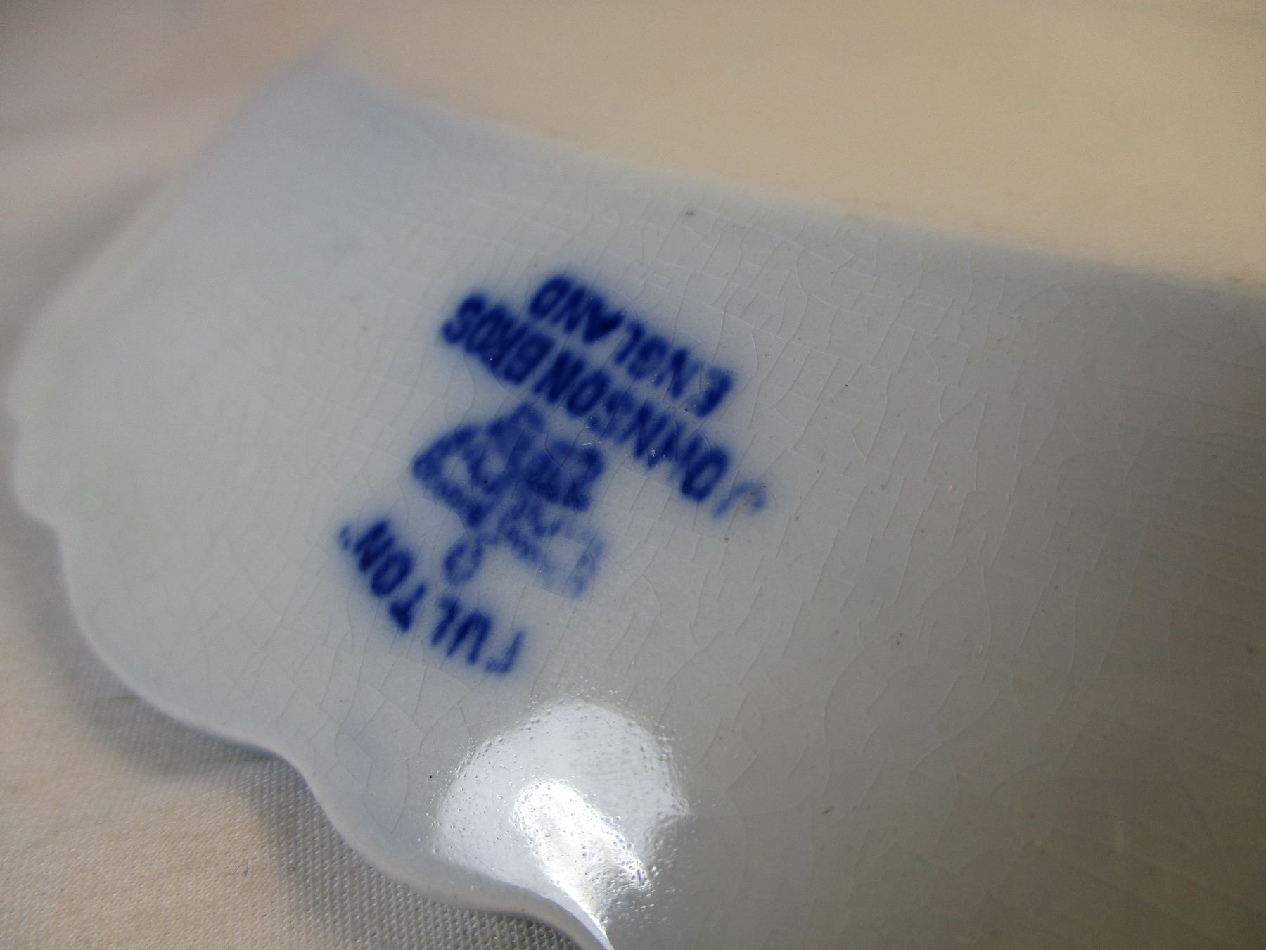 Vintage Fulton Johnson Bros Flow Blue and Gold Gilding Serving Platter