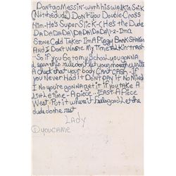 Prince Handwritten Lyrics on Reverse of 1981 Concert Poster