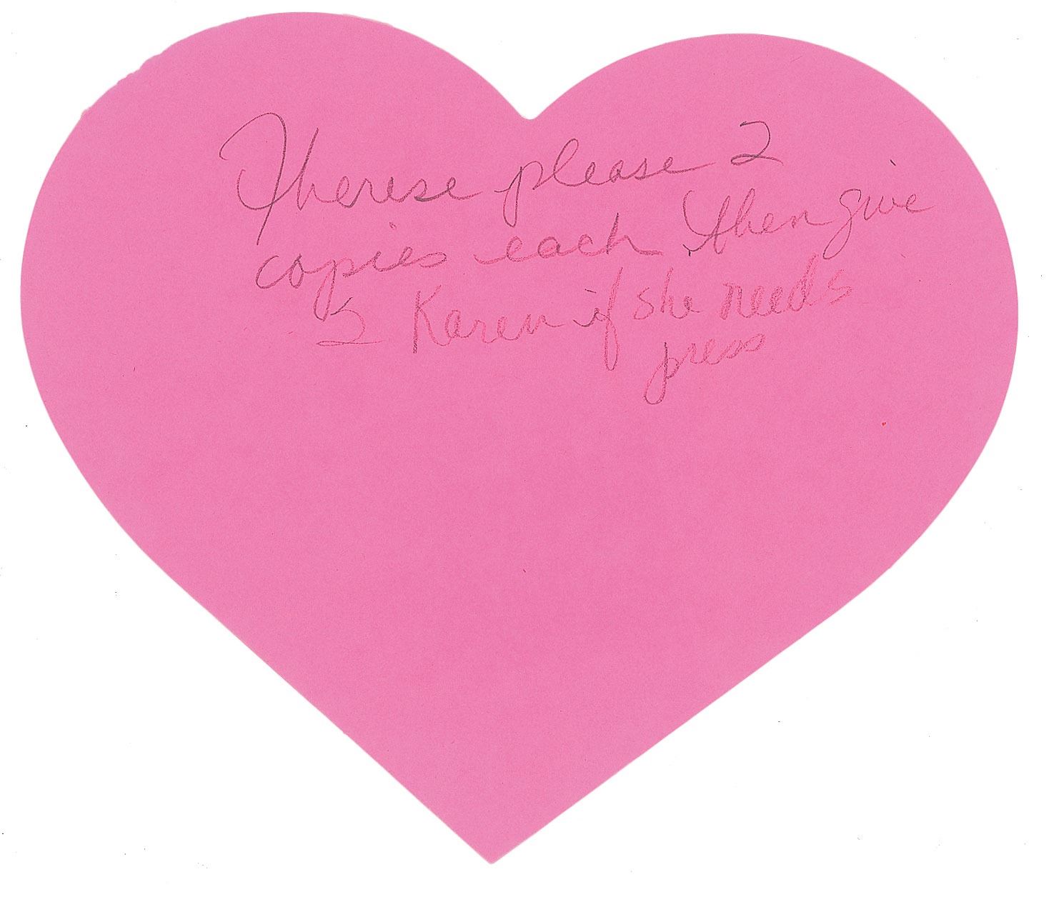 Prince Handwritten Heart Note
