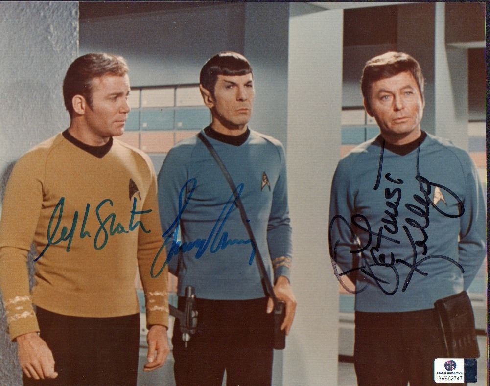 William Shatner Leonard Nimoy DeForest Kelley Star Trek Signed 8x10 ...