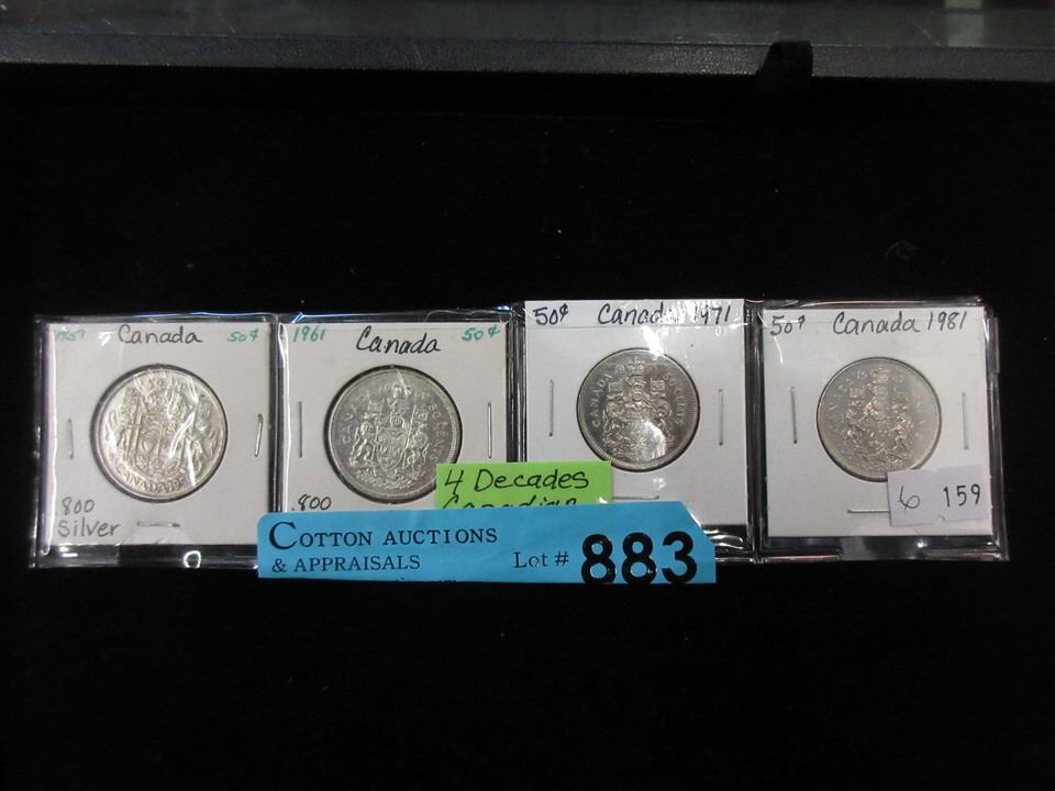 Four Decades of Canadian 50¢ Coins - 4 Coin Set
