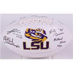 Billy Cannon, Justin Vincent Jacob Hester Signed LSU Logo Football with ...