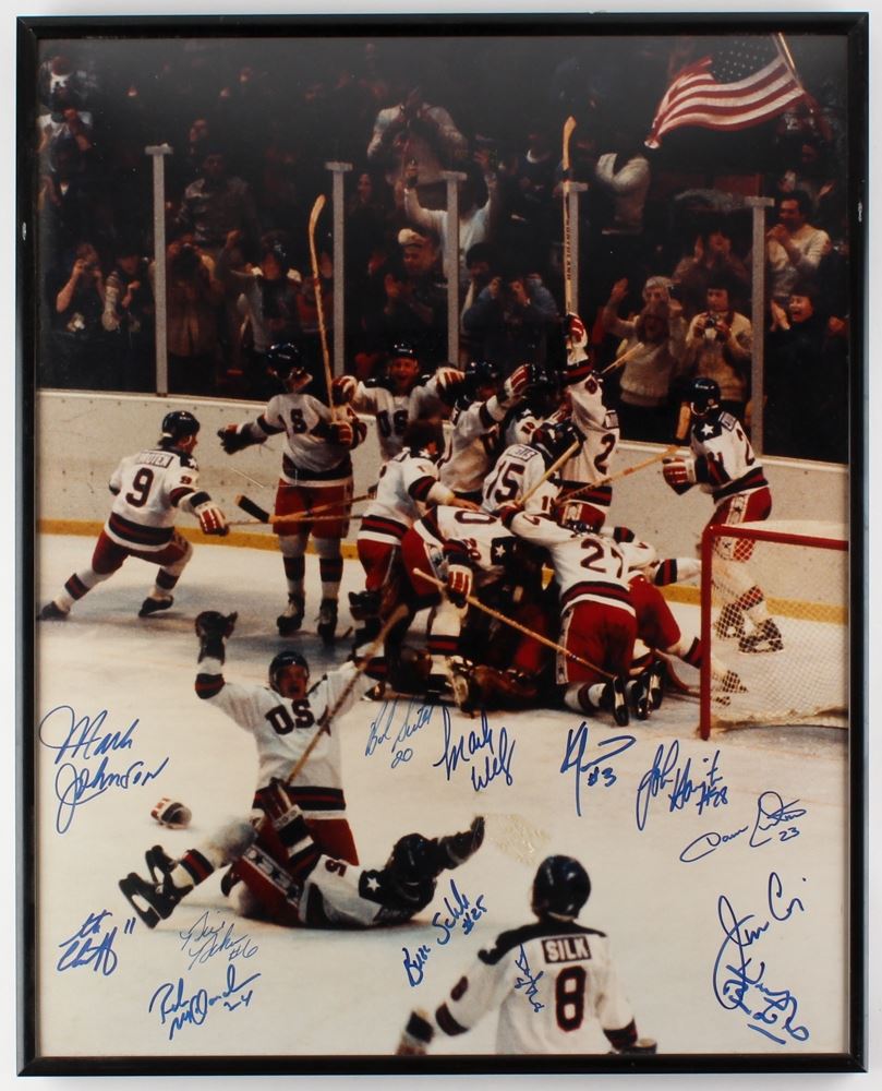 1980 Miracle On Ice 16.5x20.5 Framed Photo Team-Signed by (13) with ...