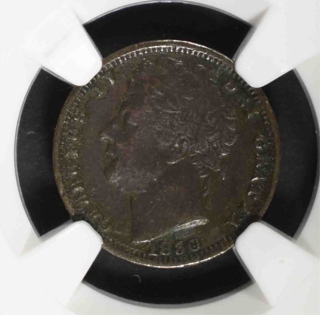 1830 GREAT BRITAIN 1/2 FARTHING, NGC VF