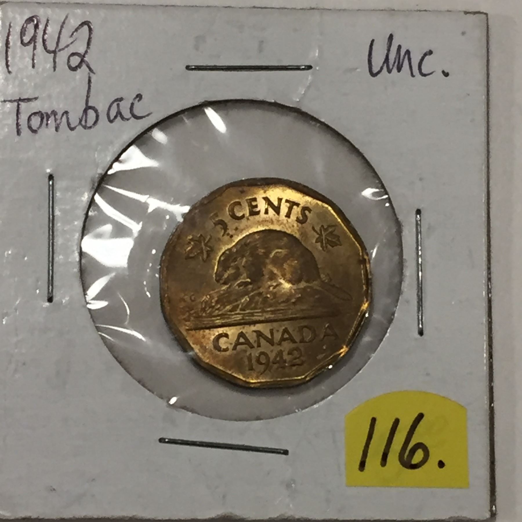 1942 Canada Five Cent - Tombac