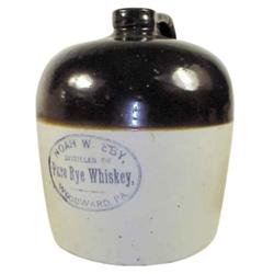 Advertising stoneware jug-Noah W. Eby...