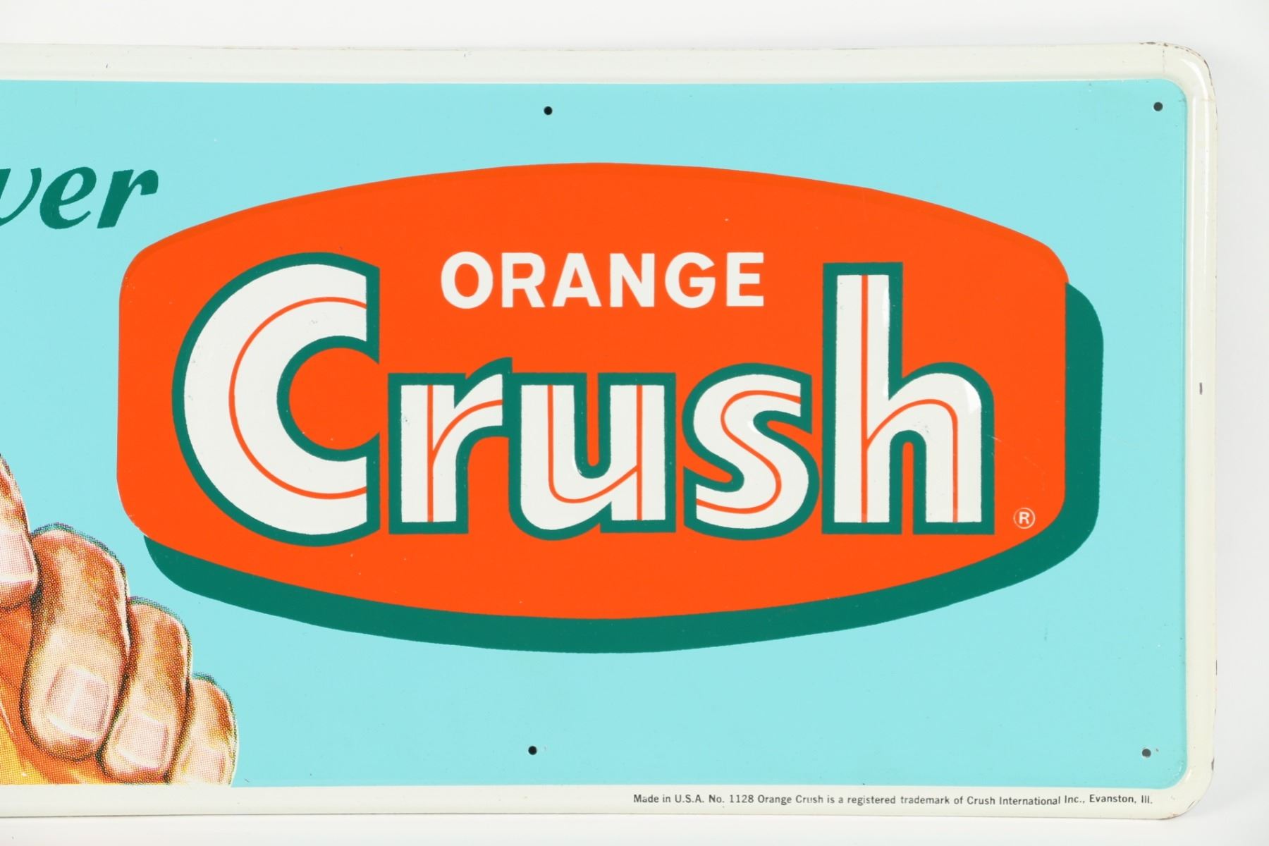 Tin Litho Orange Crush Sign