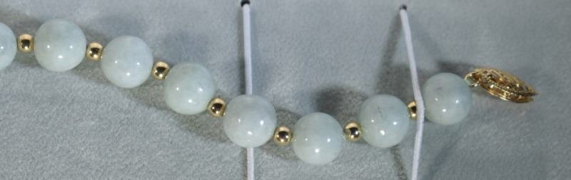 QVC CHINESE JADE BRACELET w/14k FINDINGS