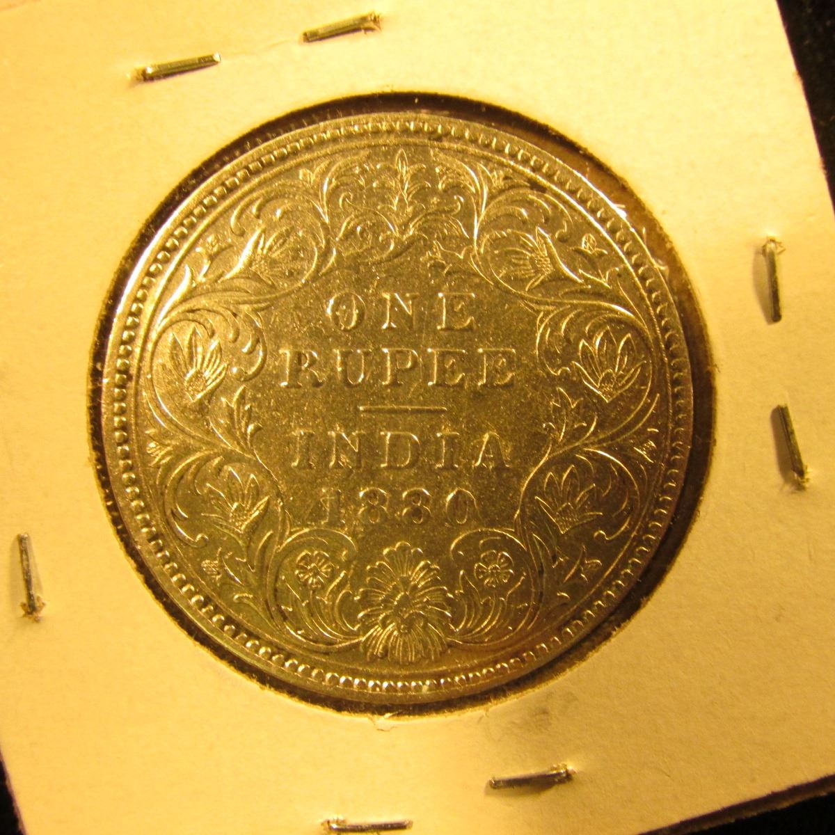 1880 Silver Indian One Rupee