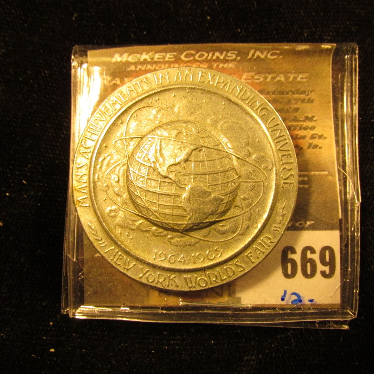 New York's World's Fair Medal 1964-1965 "Man's Achievements In An ...