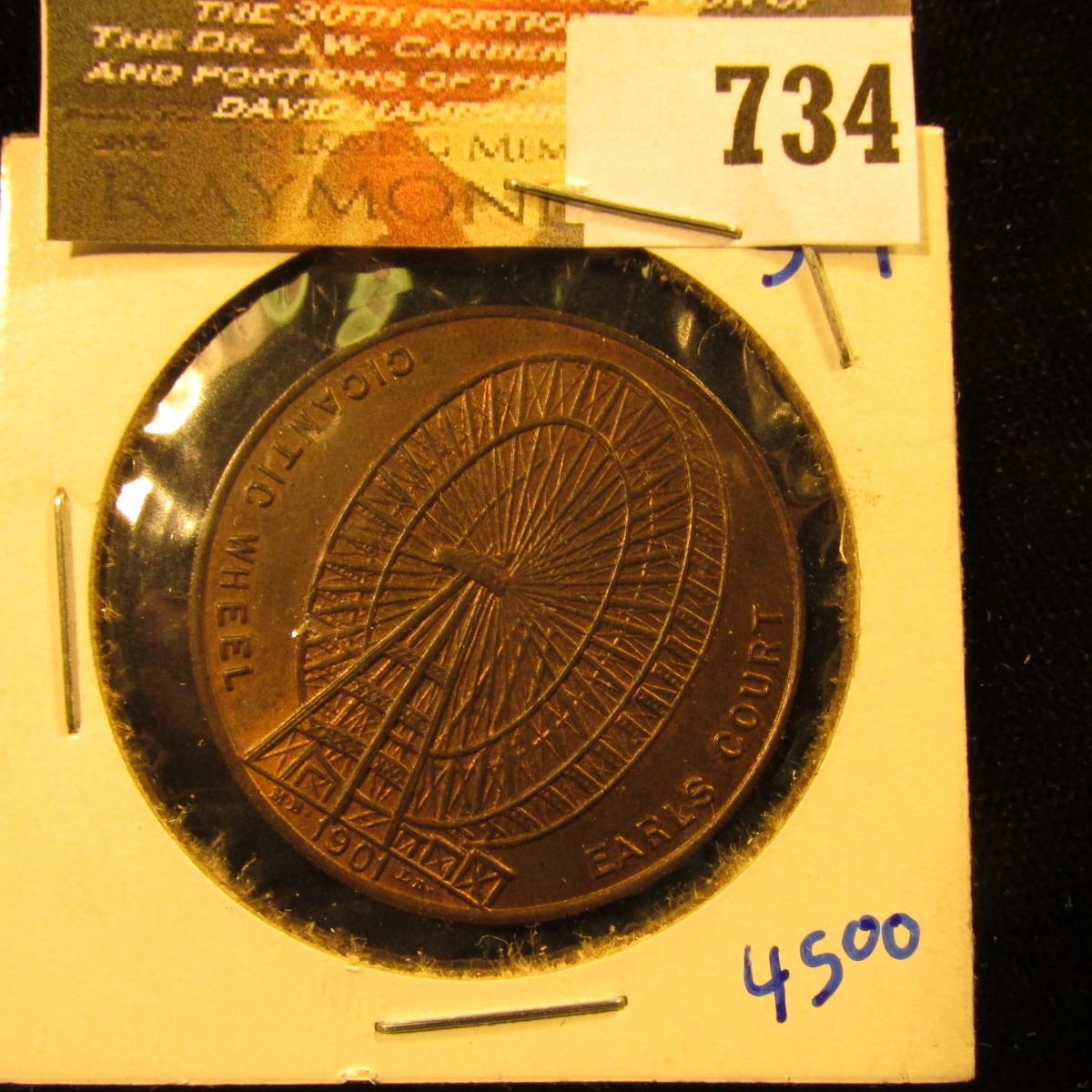 1901 Medal Celebrating The Gigantic Wheel At Earl's Court. The Gigantic ...