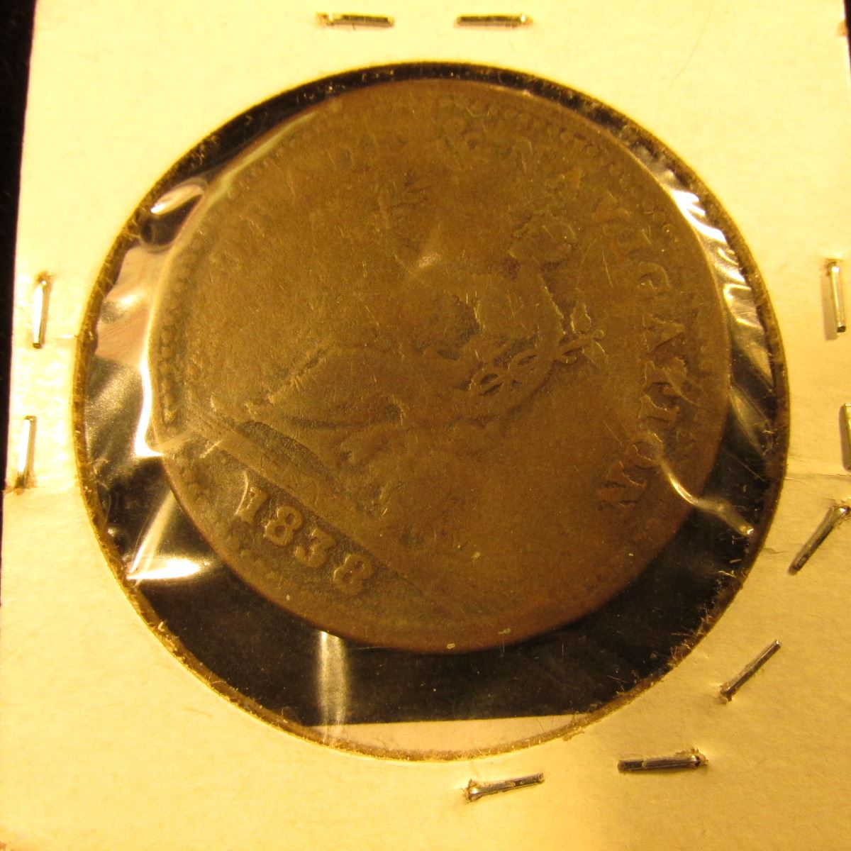 Canadian Token Dated 1838. It Has "Pure Copper Preferable To Paper" On ...